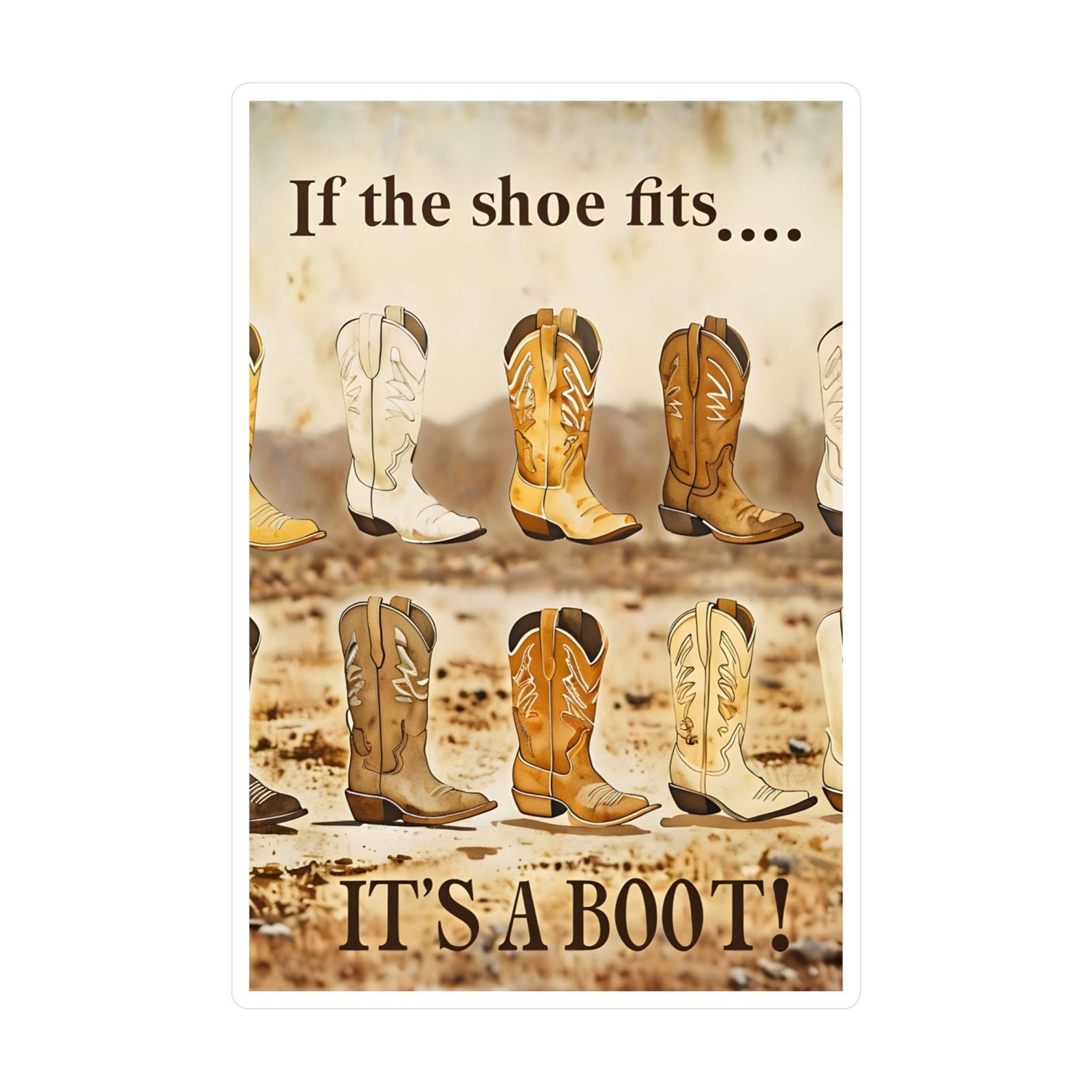 Western Boot Themed Vinyl Decals, Fun Home Decor Stickers for Country ...