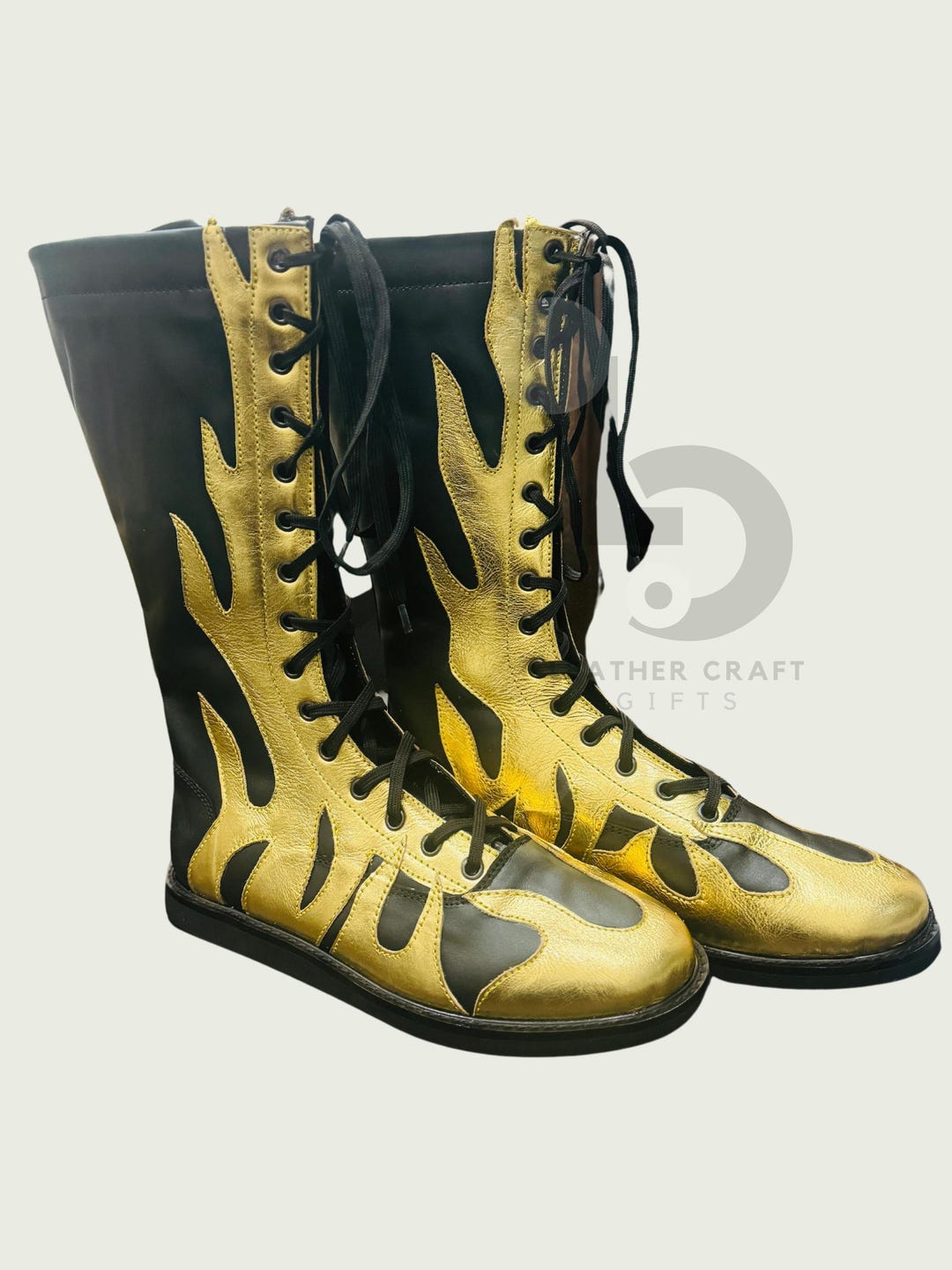 Men Women Wrestling Boots, Lace up Boots, Goatskin Leather Wrestling ...