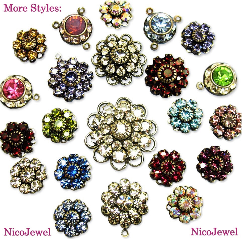 Gold Rhinestone Clasp Vintage Swarovski Crystal Two Strand Clasp C-9 - Etsy