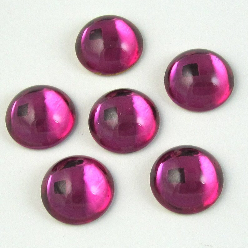 Vintage Glass Cabochons 6 Pcs SWAROVSKI 15 Mm FUCHSIA Stones - Etsy