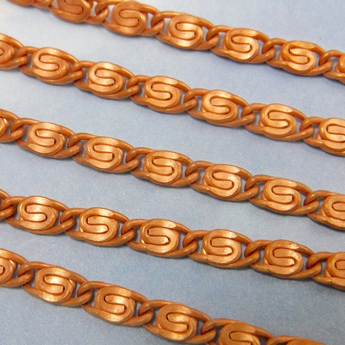 Large Chain 24" Long Spiral Link Chain 11x5 Mm Textured Solid Metal ...