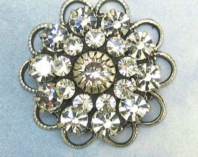 Rhinestone Flower Filagree Large Clear Crystal Swarovski Crystal ...