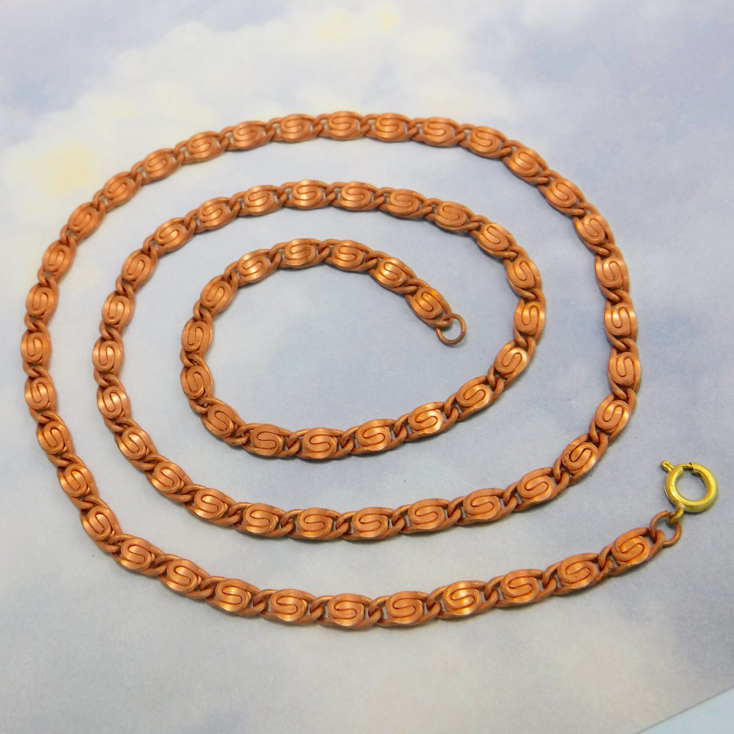 Large Chain 24 Long Spiral Link Chain 11x5 Mm Textured - Etsy