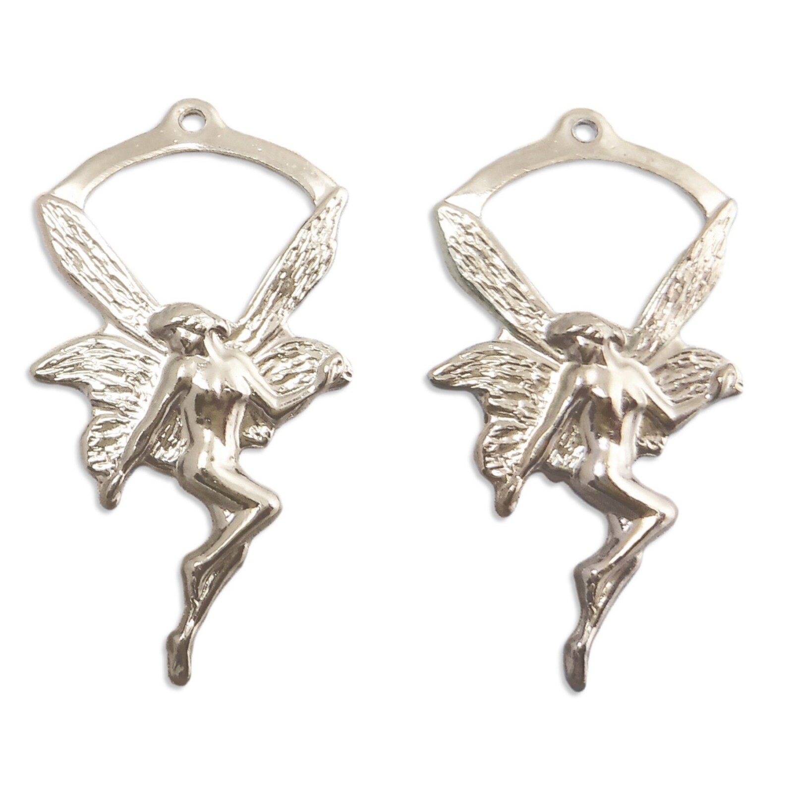 10 Pcs Silver Fairy Charms Brass Stamping Silver Plated Fairie | Etsy