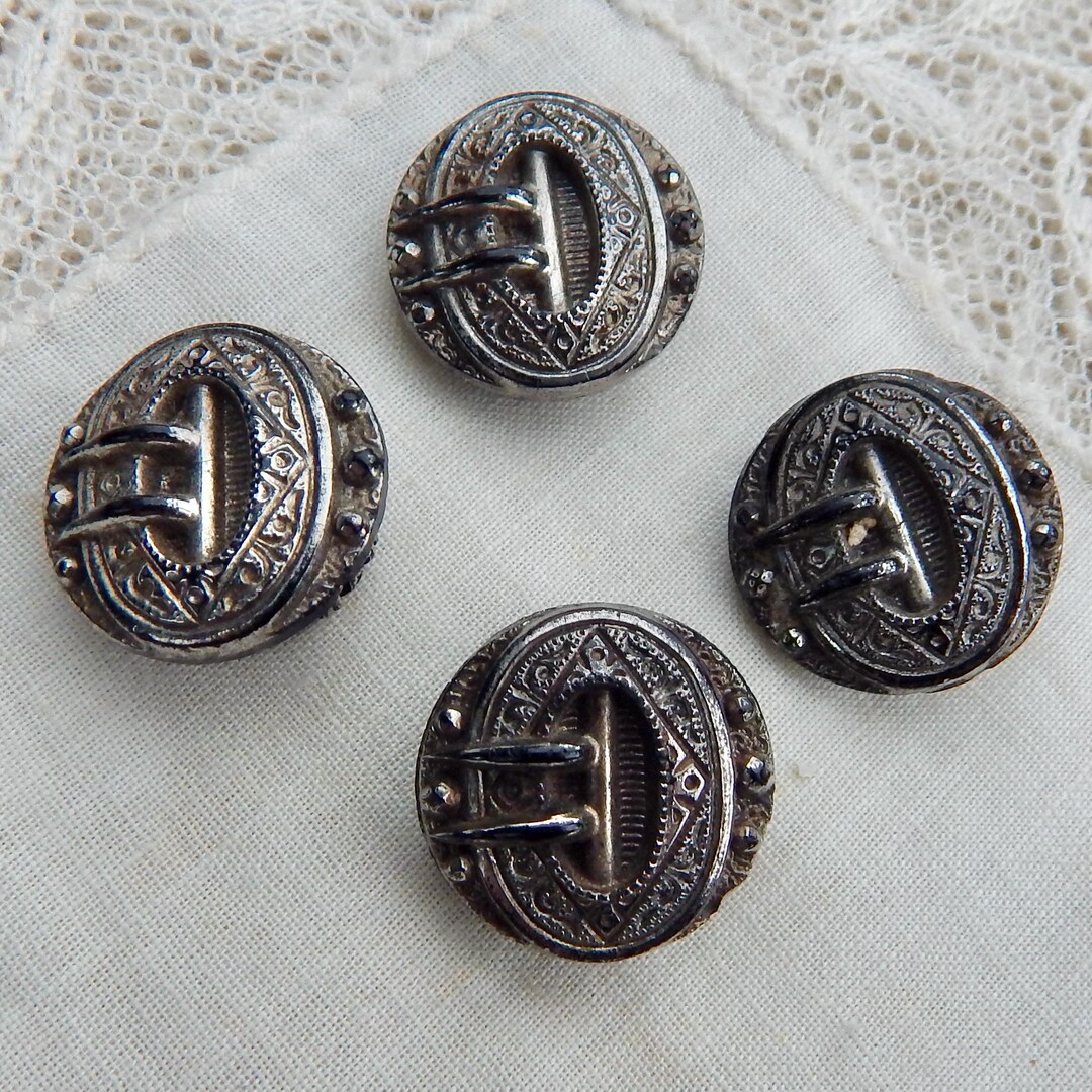 Antique Victorian Buttons Glass Belt Buckles Ornate Old Buttons N105 - Etsy
