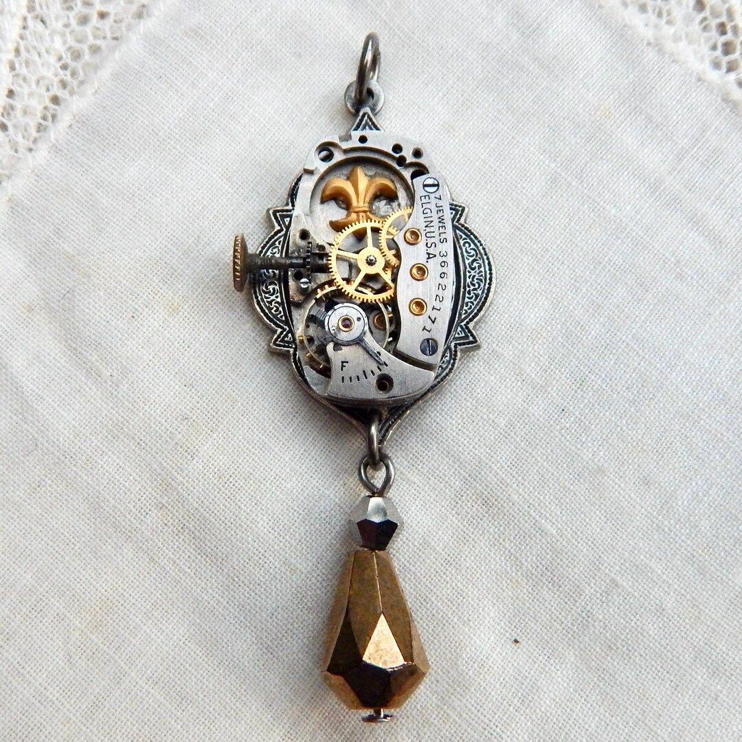 Steampunk Pendant Watch Part Movement Vintage Pendant Z33 - Etsy