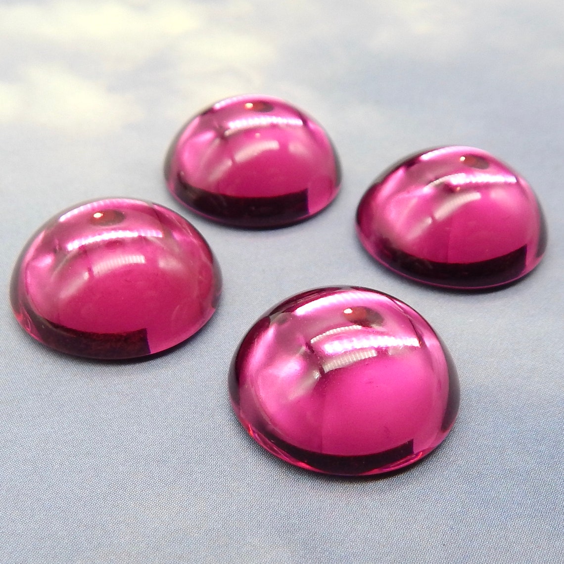 Vintage Glass Cabochons 4 Pcs 18mm SWAROVSKI FUCHSIA Stones - Etsy