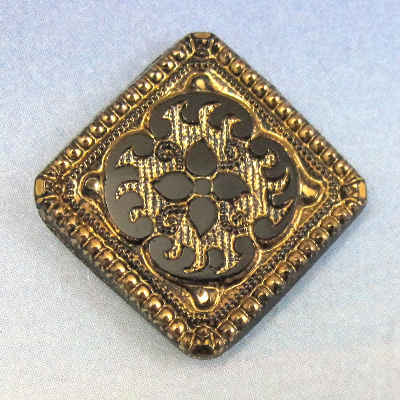 Vintage Glass Cabochon RARE Square Stones 2 Pcs S-30 Bronze - Etsy