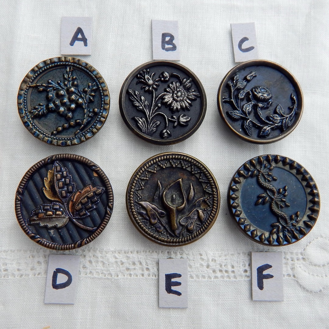 Antique Victorian Button 1 Inch Ornate Rose Picture Buttons N84 - Etsy
