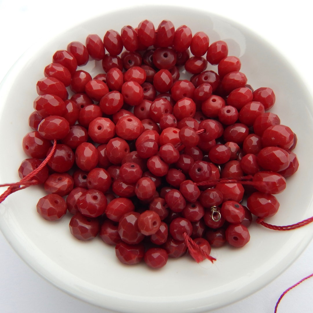 Ruby Red Jade Semi Precious Beads 100 Center Drilled G-80 - Etsy
