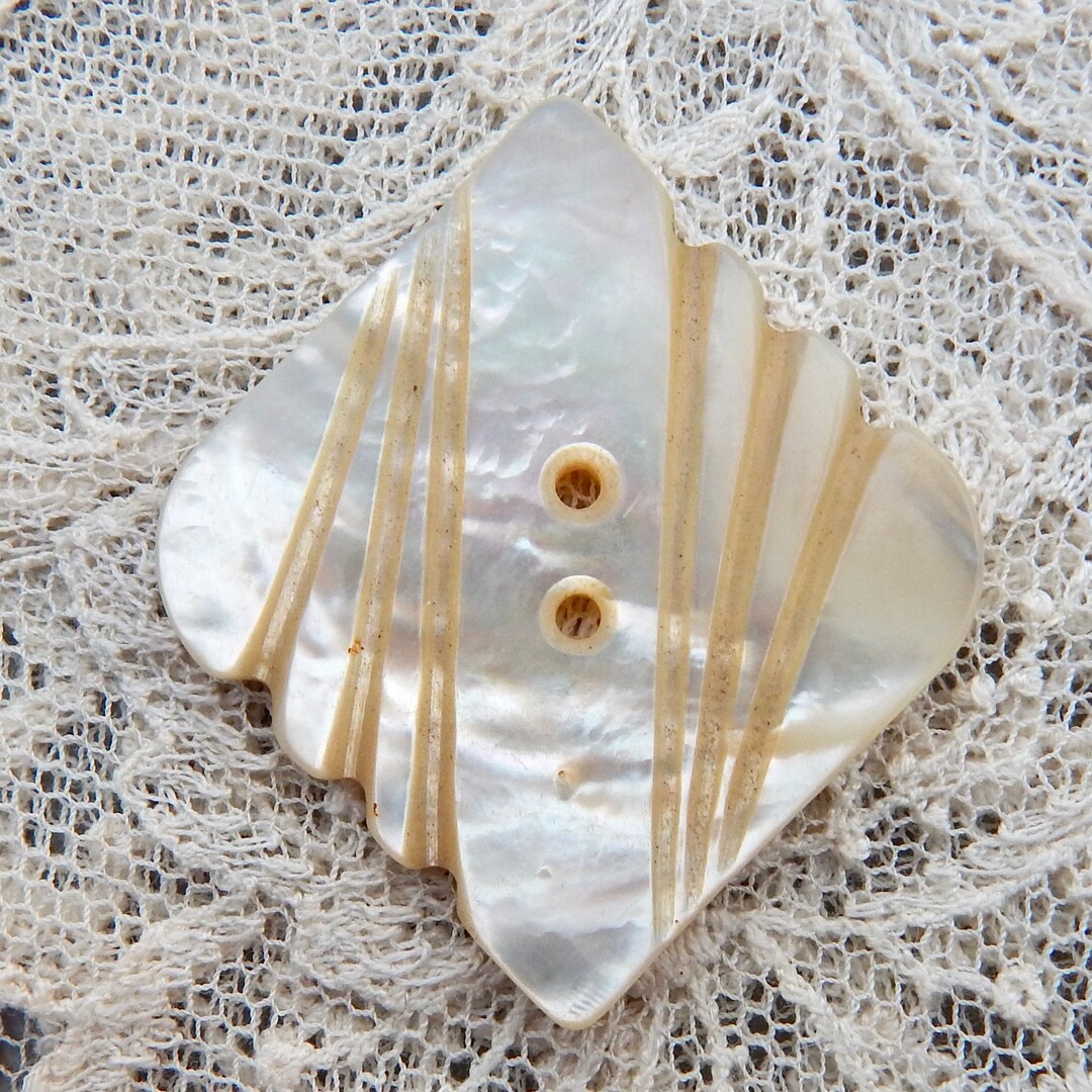 Antique Mother of Pearl Button Vintage Shell Button Large 1 1/4 Inch ...