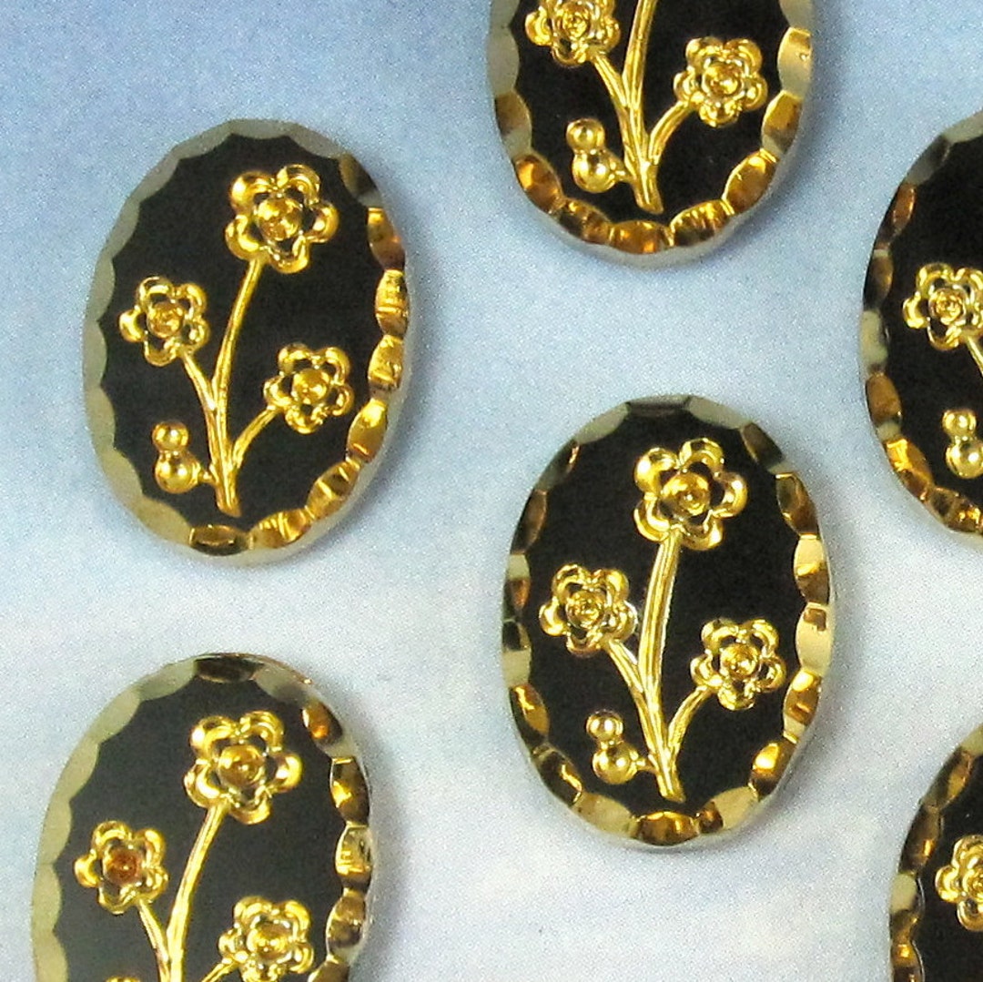 Gold Cabochons 6 Pcs 18x13mm Floral Vintage Glass Cameo Stones S-28 - Etsy