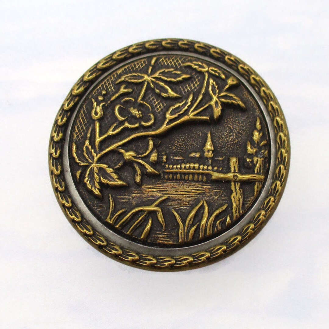 Antique Victorian Button 1 1/4 Inch Ornate Rose Picture Button V-28 - Etsy