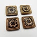 Vintage Glass Cabochon RARE Square Stones 2 Pcs S-30 Bronze - Etsy