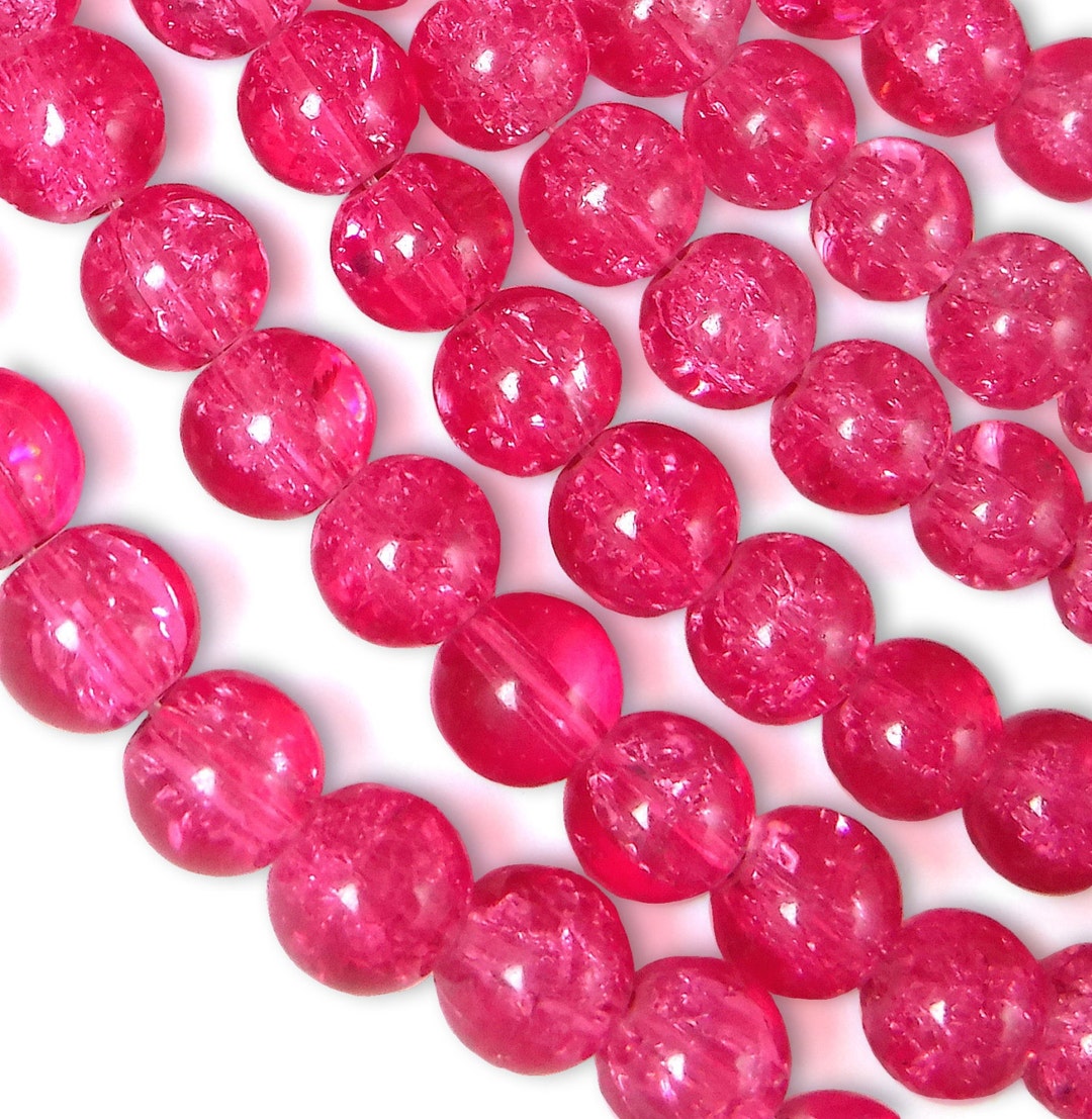 50 Pcs 8mm Glass Beads Hot Pink Round Czech 8 Mm Druk B-102 - Etsy