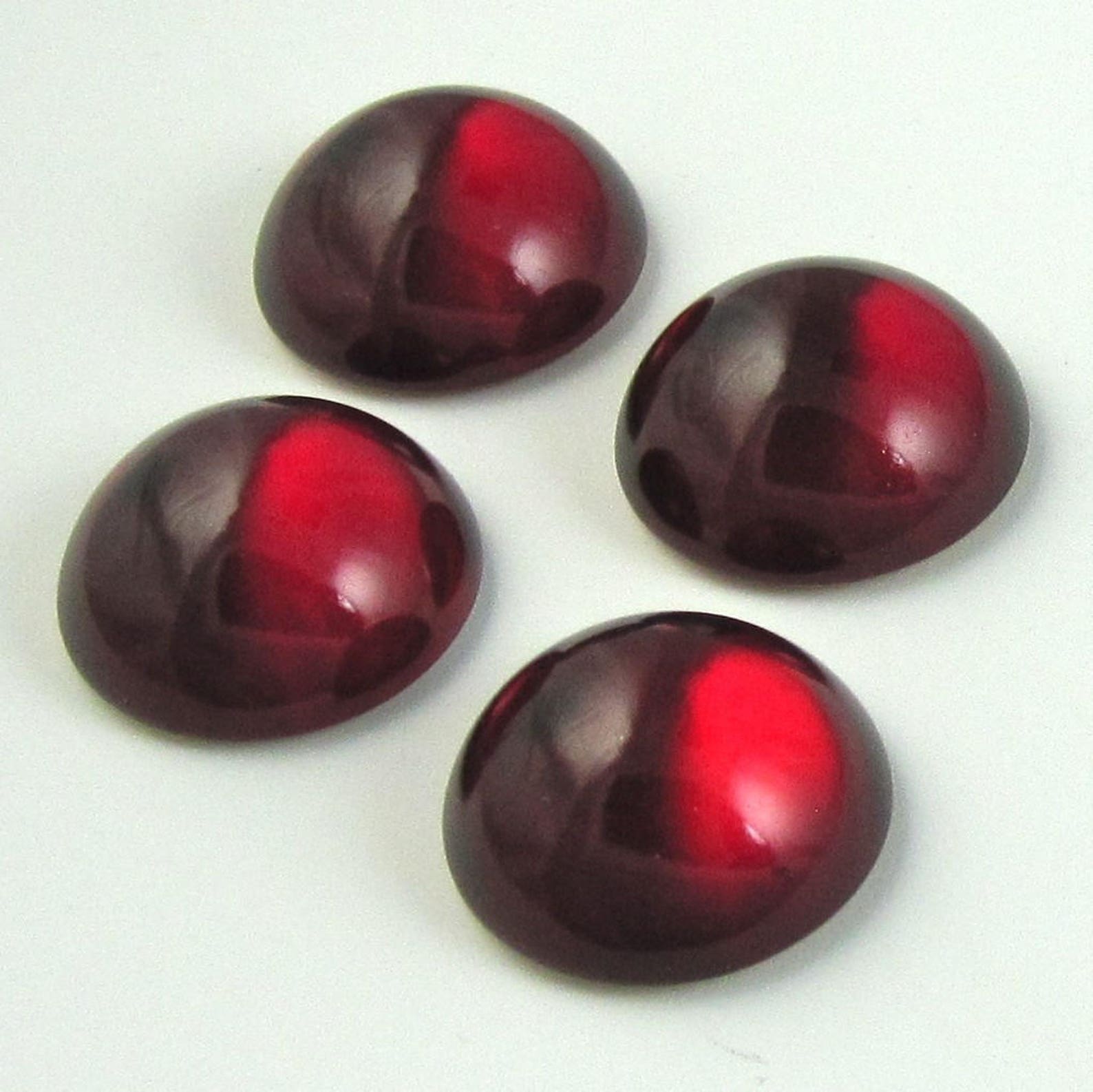 Vintage Glass Cabochons 4 Pcs 18 Mm RED Swarovski Stones S-219 | Etsy