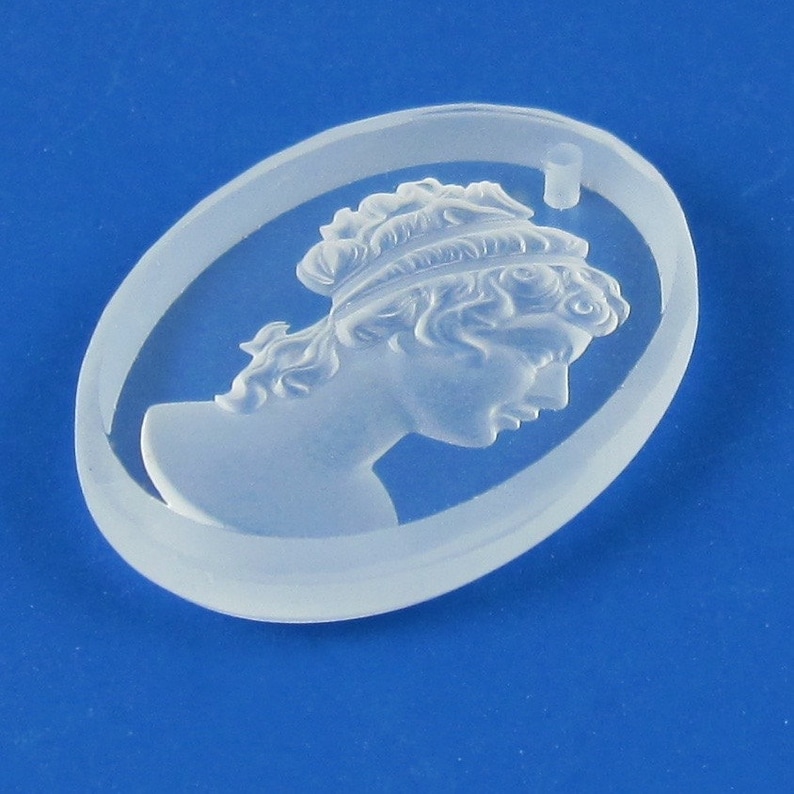 Glass Cameo Pendant Cabochon 30x22 Vintage Clear Cameo - Etsy