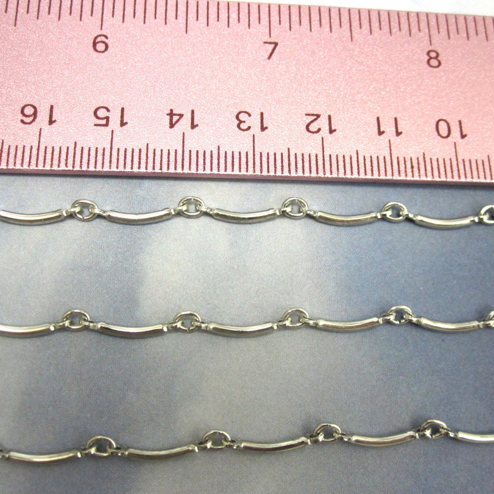 Silver Chain Large Curved Bar Chain Large Plated Brass C2 - Etsy