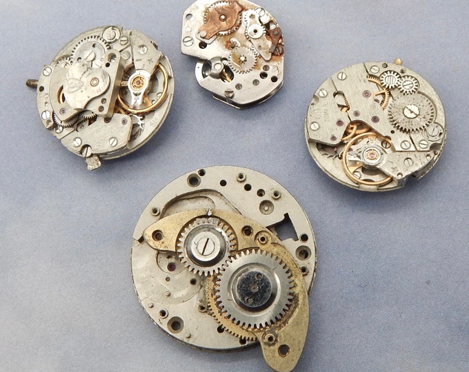 4 Watch Part Movement Steampunk Supplies Vintage Estate Watch Parts 4 ...