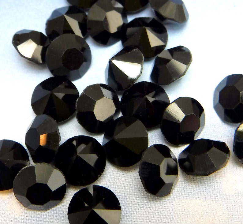 Black Point Back Rhinestones Crystal 96 Pcs 9mm Jet Black - Etsy