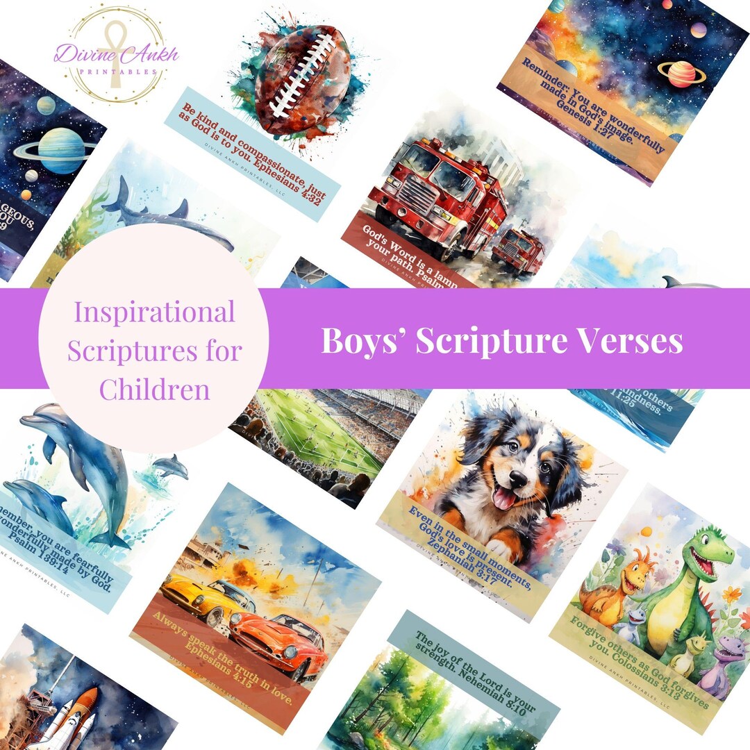 Bible Scriptures for Boys Printables - Etsy
