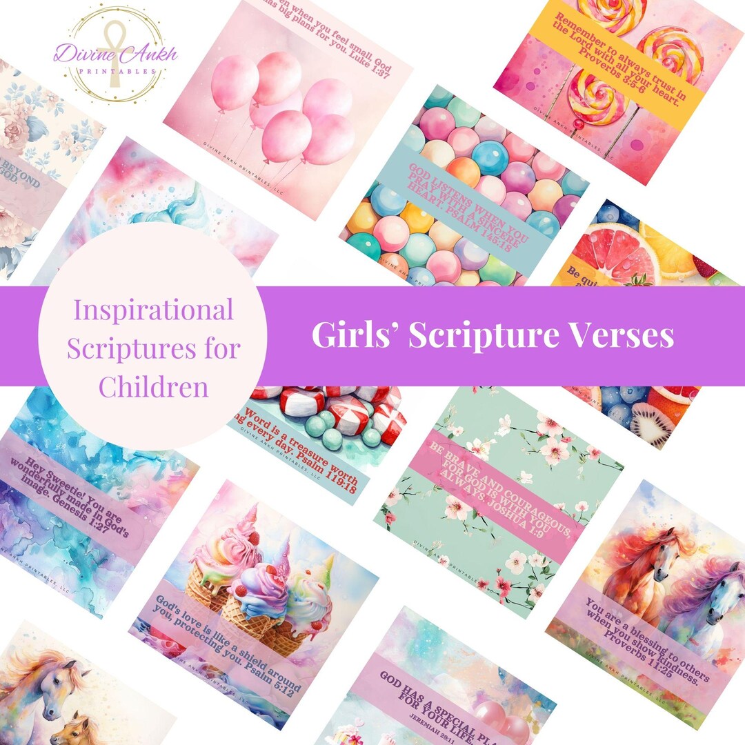 Bible Scriptures for Girls Printables - Etsy