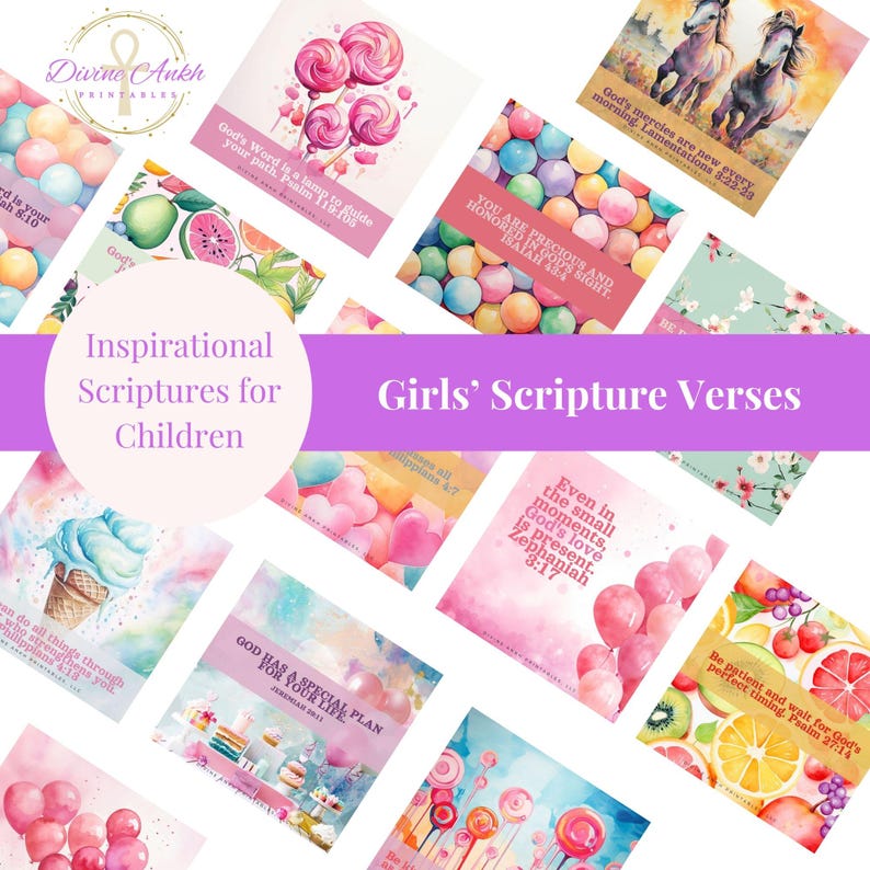 Bible Scriptures for Girls Printables - Etsy