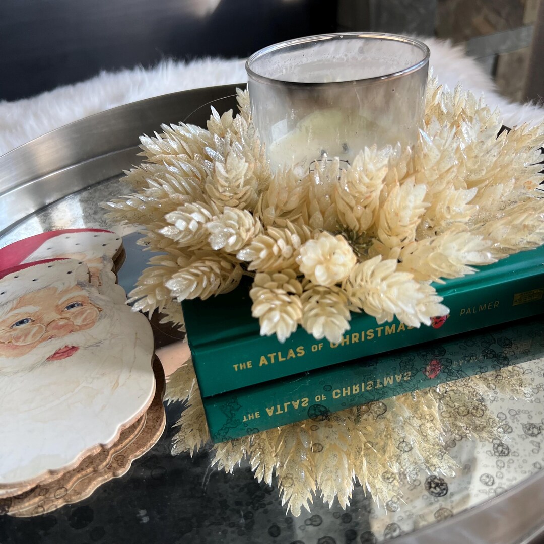 Vintage Cream Hops Candle Ring Wreath - Etsy