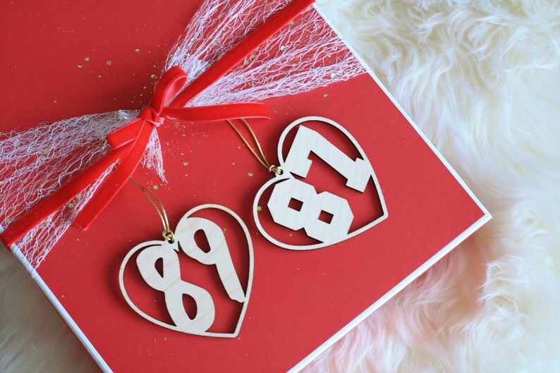 Taylor & Travis Laser Cut heart 89 and 87 Wood Ornament Set, Swiftie ...
