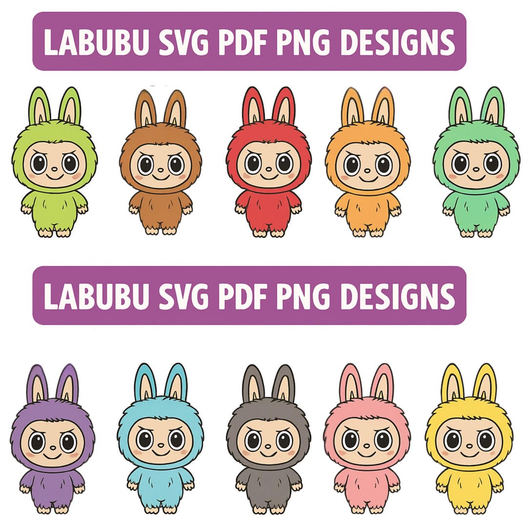 Labubu Designs SVG Bundle, Labubu Clipart, Labubu PNG, Cute Labubu ...