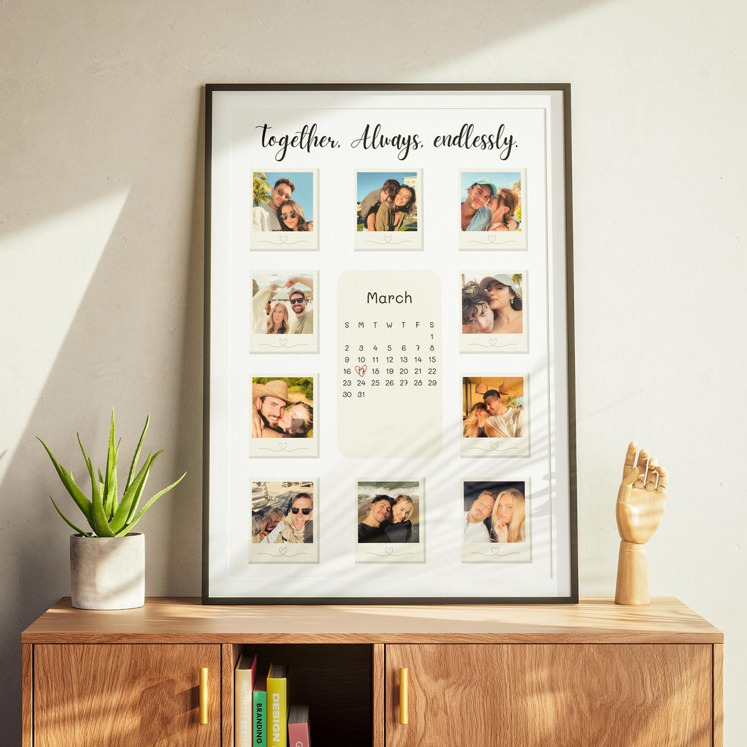Custom Polaroid Frame Anniversary Template | 1st Anniversary Gift for ...
