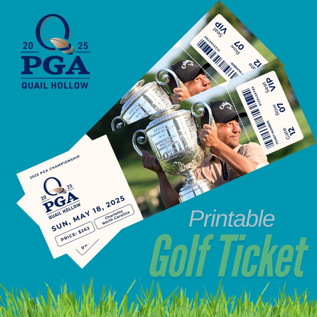 Printable Golf Tour Ticket, Surprise Golf Ticket, Golf Tour ...