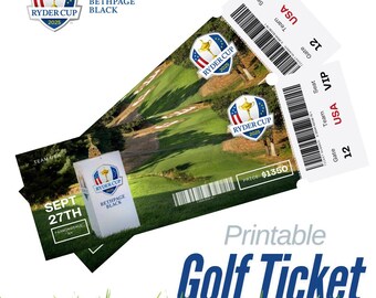 Printable Golf Tour Ticket, Surprise Golf Ticket, Golf Tour ...