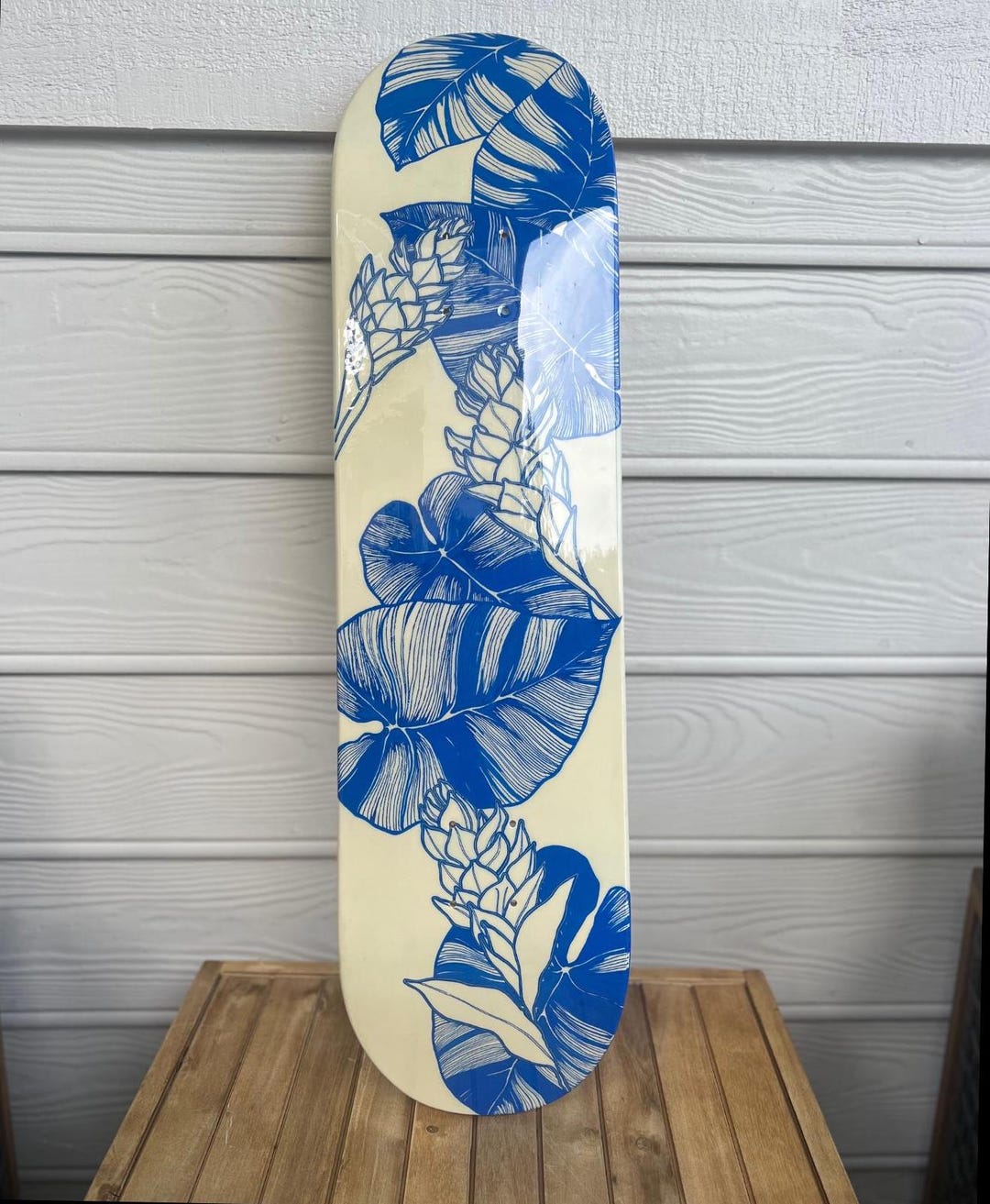 ORIGINAL Blue Banana Leaf Skateboard Deck | Hawaiian | Modern Wall Art ...