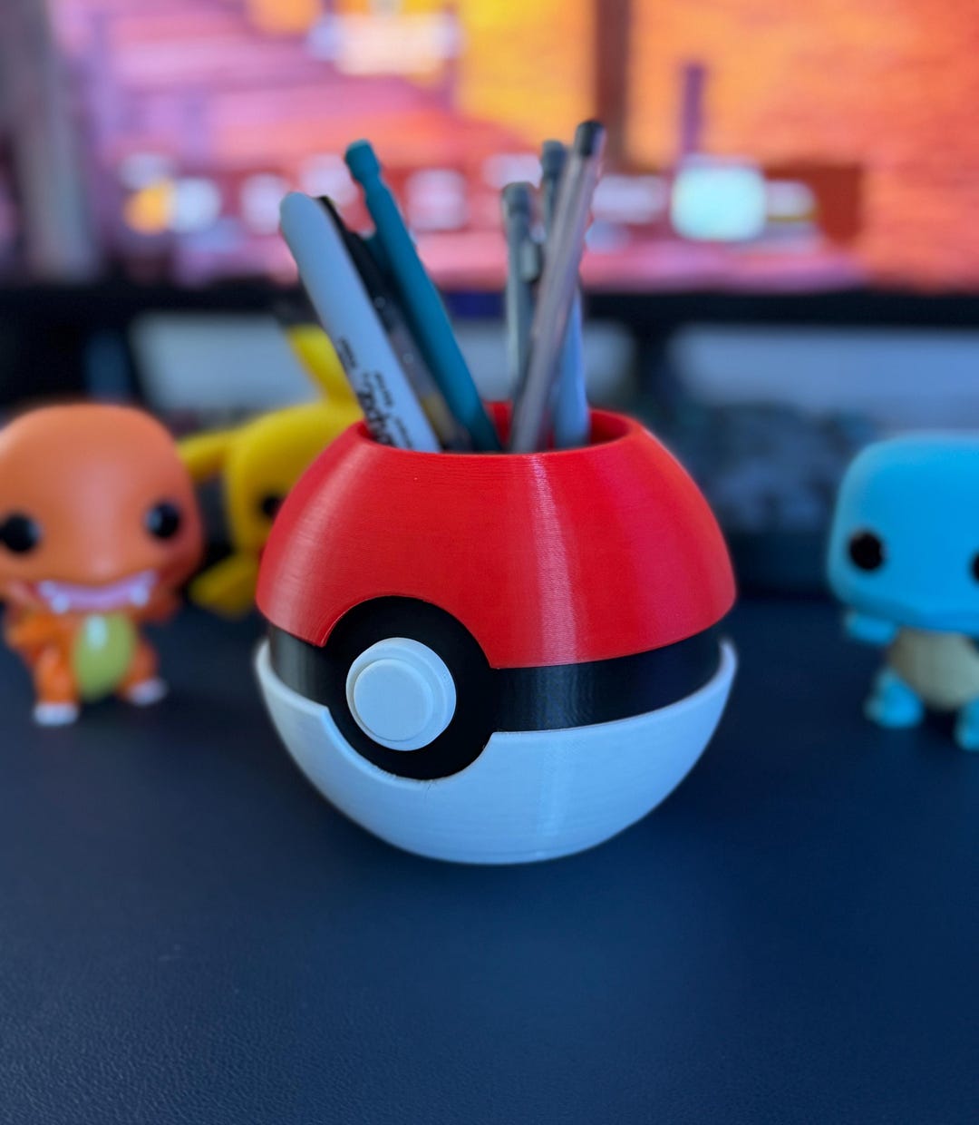 3D Printed Pokeball Pen & Pencil Holder Fun Desk Organizer for Pokémon ...