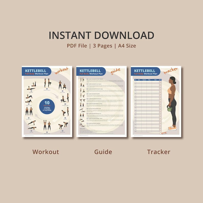 Full Body Double Kettlebell Workout Plan | at Home Fitness | Strengthen ...