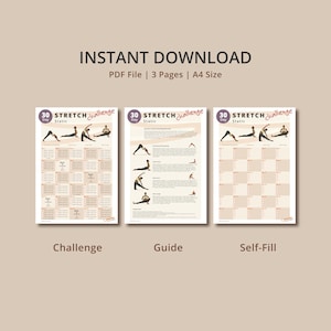 30-day Static Stretching Challenge: Printable Home Fitness Guide for ...