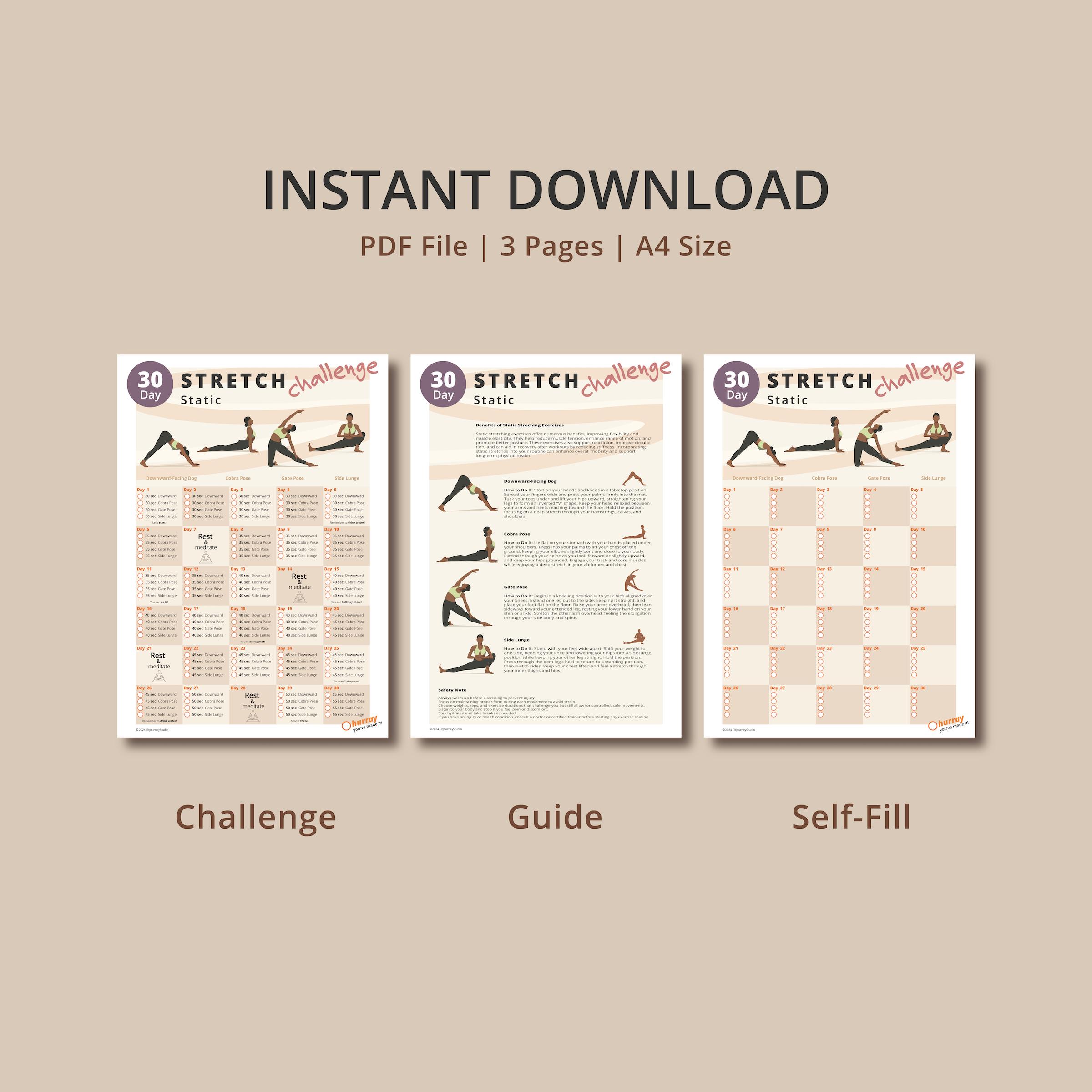 30 Day Stretch Challenge | Stretching Challenge | Stretch Routine ...