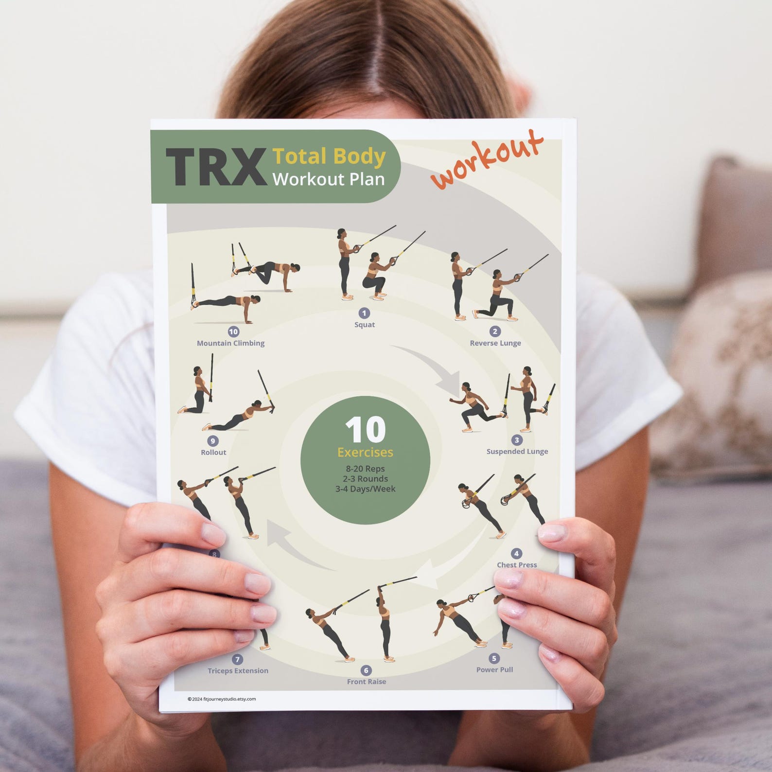 TRX Total Body Workout Plan | Suspension Training Full Body Printable ...