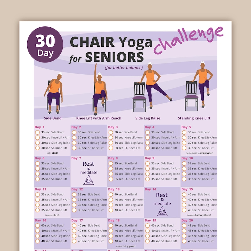Chair Yoga Chart - Etsy