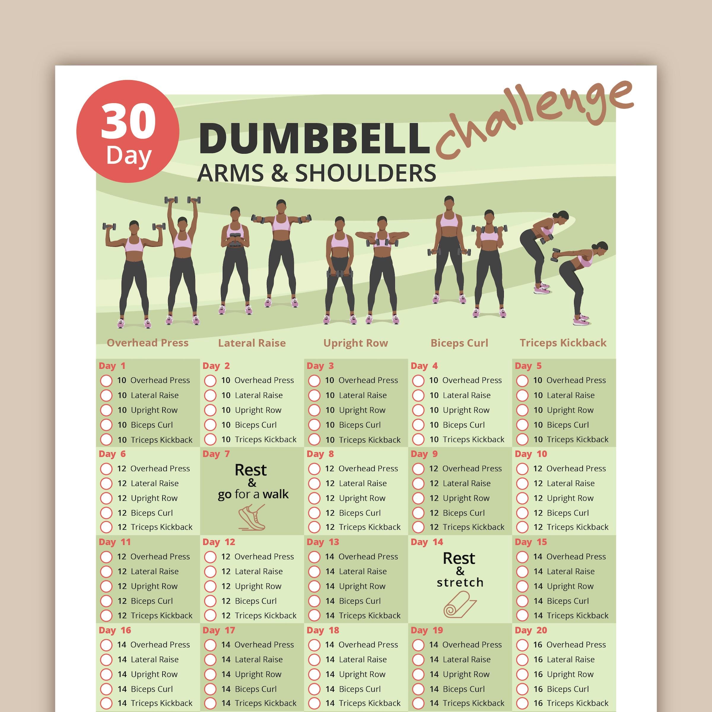 30 Day Dumbbell Arm & Shoulder Challenge | Arm Workouts | Dumbbell Exercises | Home Fitness ...