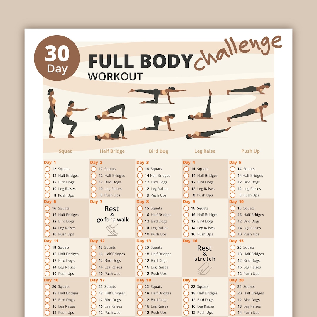 30 Day Full Body Workout Challenge | Full Body Workout Plan | Strengthen Legs, Arms & Core ...