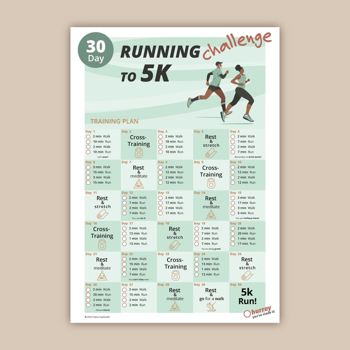 30 Day Running 5K Challenge | Running Challenge | 5K Running Tracker ...