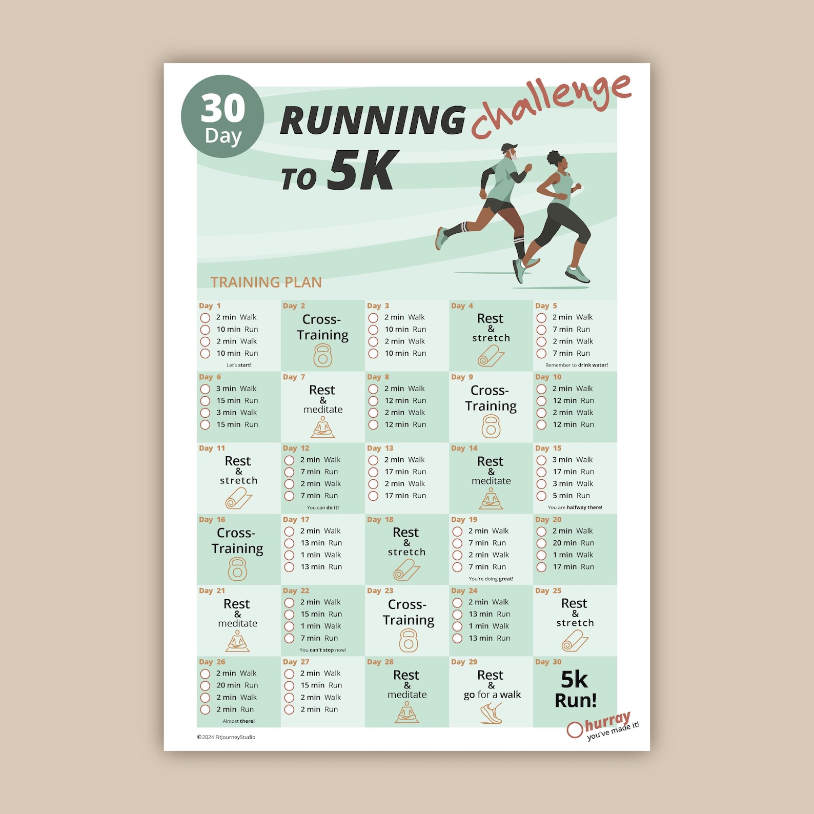30 Day Running 5K Challenge | Running Challenge | 5K Running Tracker ...