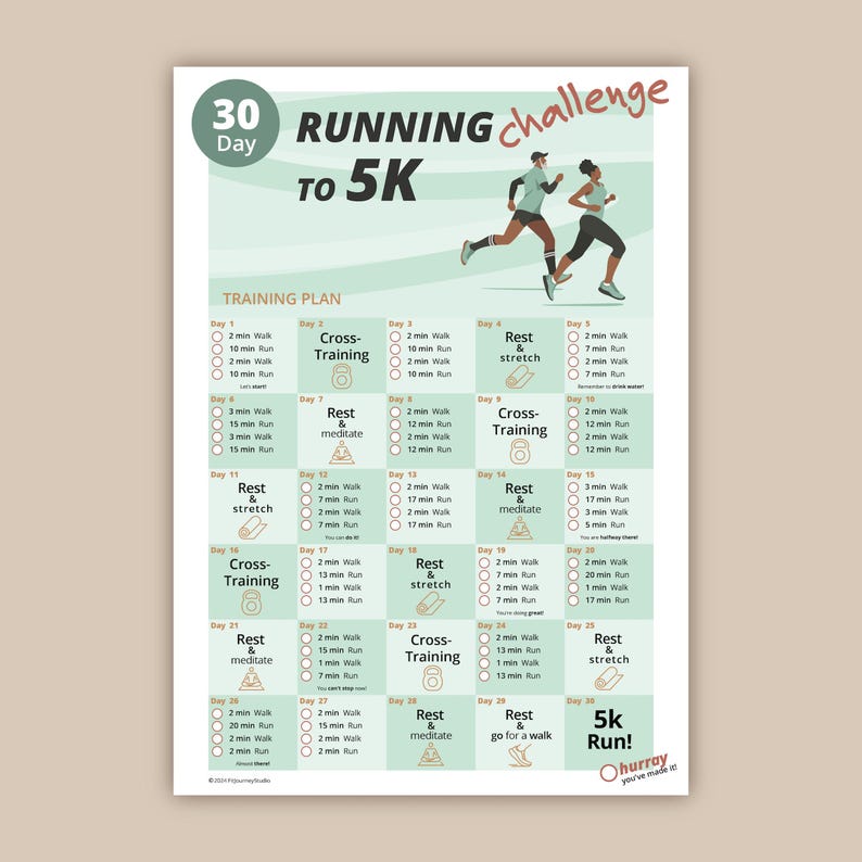 30 Day Running 5K Challenge | Running Challenge | 5K Running Tracker ...
