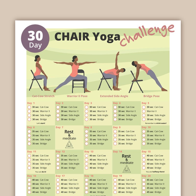Printable Chair Yoga - Etsy