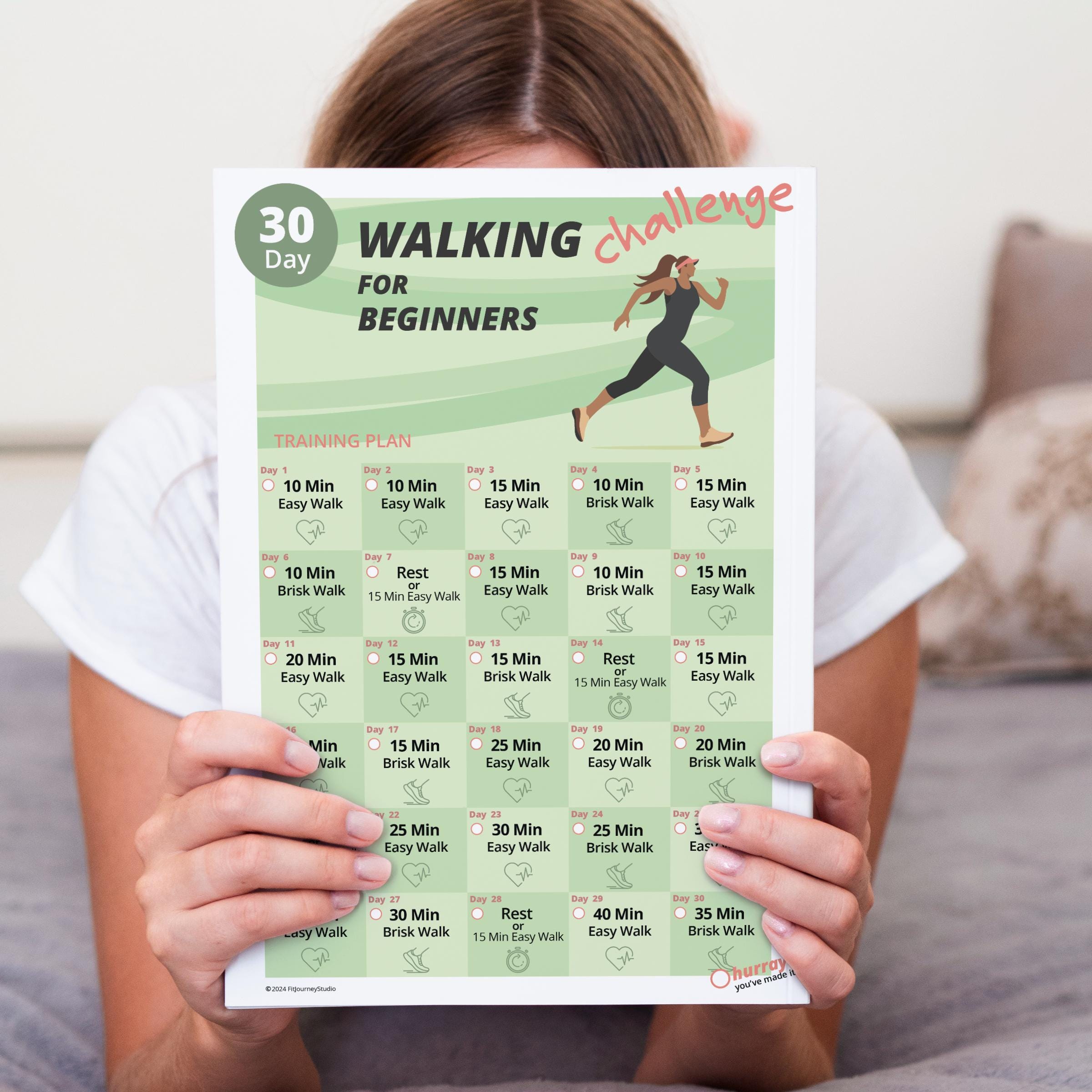30 Day Walking Challenge for Beginners: Printable Fitness Tracker (PDF ...