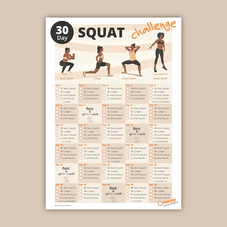 30-day Squat Challenge | Fitness Workout Plan | Digital Workouts ...