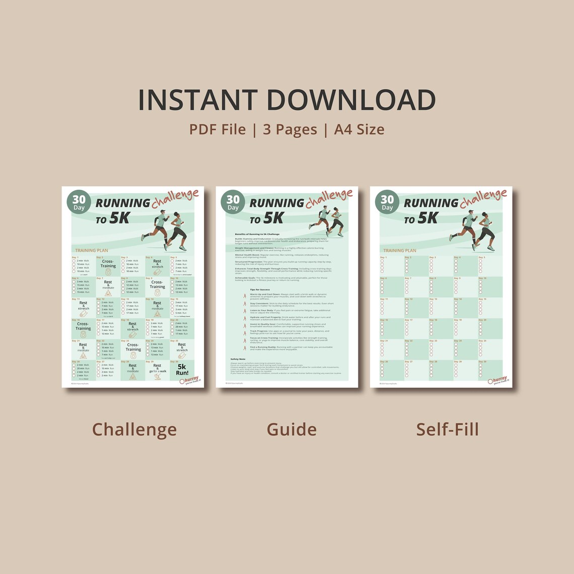 30 Day Running 5K Challenge | Running Challenge | 5K Running Tracker ...