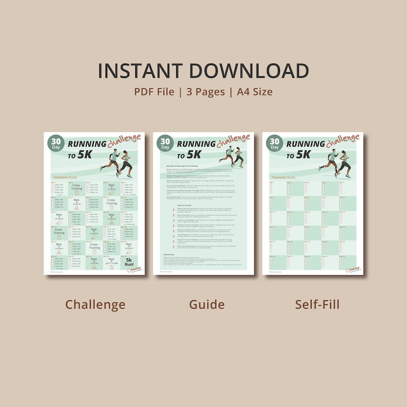 30 Day Running 5K Challenge | Running Challenge | 5K Running Tracker ...